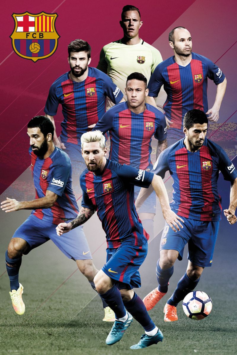 FC Barcelona Messi, Suarez, Neymar, Turan, Pique, Iniesta - plakat