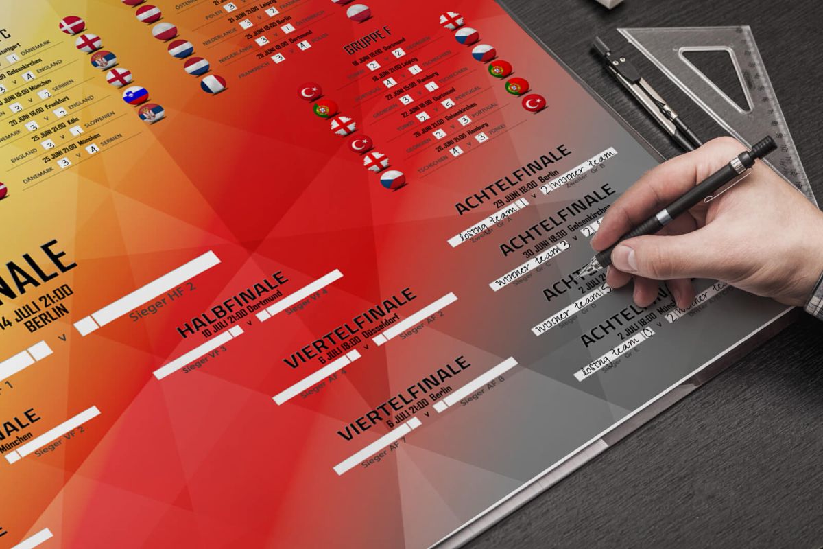 Tabela Rozgrywek Euro 2024 - plakat w wersji niemieckiej